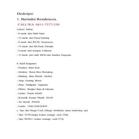 hunian rumah dp 0 malang, hunian rumah dp 0 malang batu, rumah dp 1 persen di malang, | DOCX