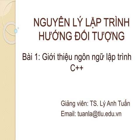 Giới thiệu ngôn ngữ lập trình C++ | PDF