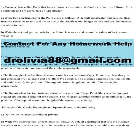 1 Create A Class Called Point That Has Two Instance Variables Defipdf Free Download 