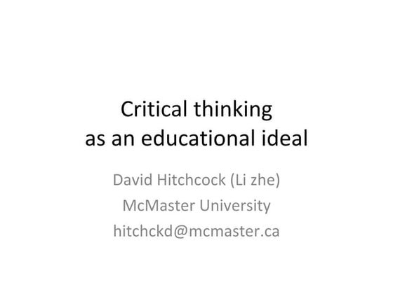 Critical thinking powerpoint | PPT