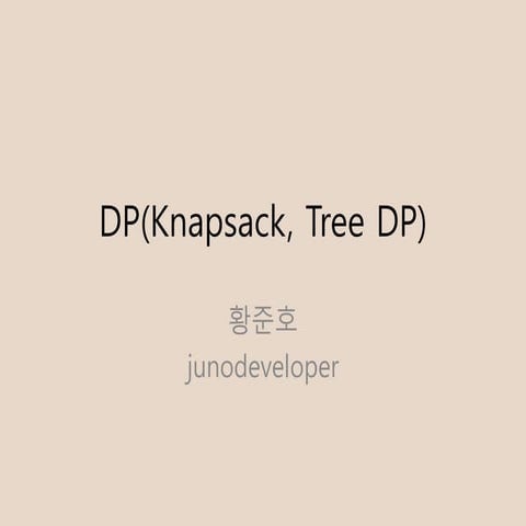 알고리즘 연합캠프 세미나 1-D (Knapsack, Tree DP) | PDF