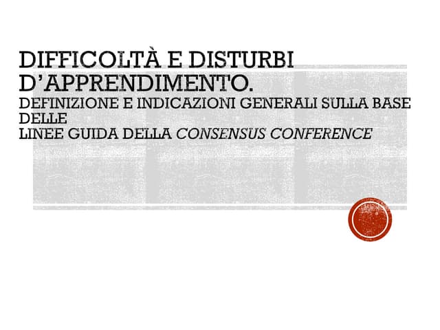 Difficoltà E Disturbi Dellapprendimento Ppt