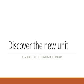 Discover the new unit | PPTX