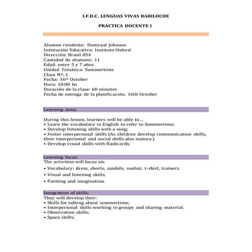 Multiple Intelligences Lesson Plan | DOCX