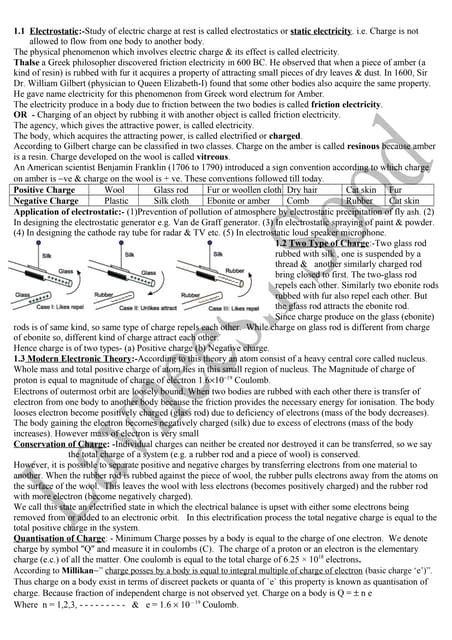 Electrostatics Class 12- Part 1 | PPT