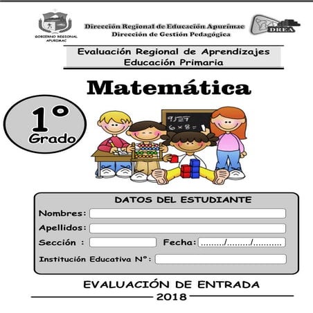 Prueba diagnóstica de Matemática 1.° grado de secundaria kit de ...