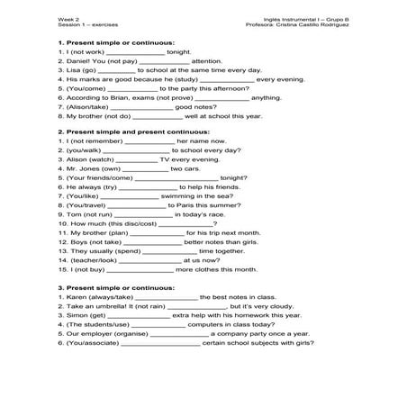 1. exercises present_simple_and_continuous_ | PDF