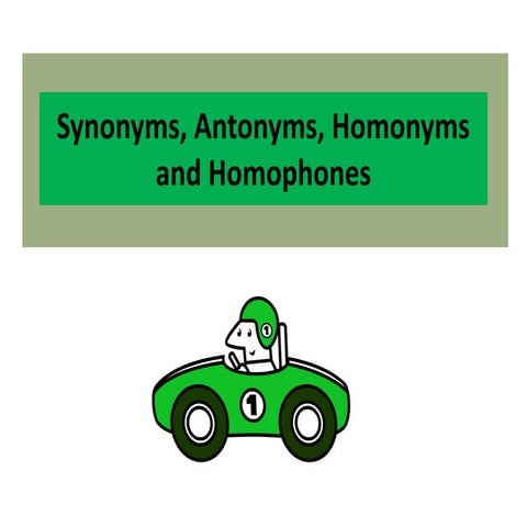 Synonyms, antonyms, homonyms | PPTX