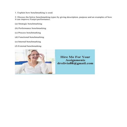 1- Explain how benchmarking is used- 2- Discuss the below benchmarki.docx