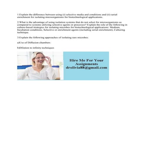 1-Explain the difference between using (i) selective media and conditi.docx | Biological ...