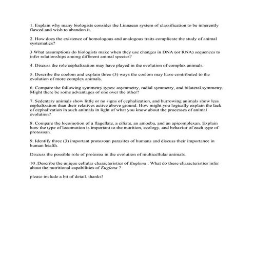 1- Explain why many biologists consider the Linnaean system of classif.pdf