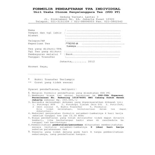 1 formulir-pendaftaran-tpa | PDF