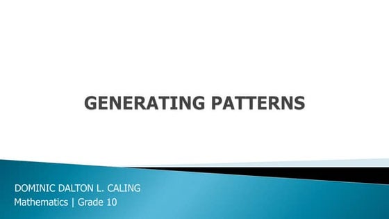 Grade 10 Math Module 1 searching for patterns, sequence and series ...