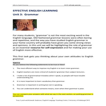 Tips for developing Grammar skill | PDF