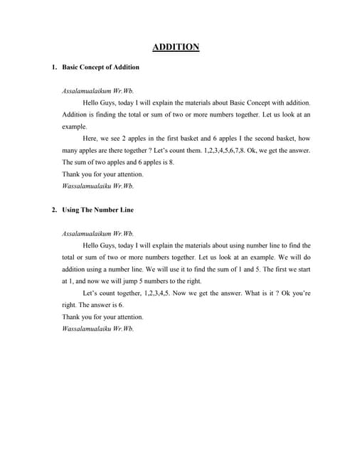 Addition script | PDF Addition script | PDF