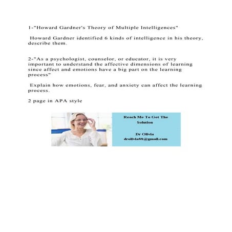 1 Howard Gardners Theory Of Multiple Intelligences Howard Gardocx