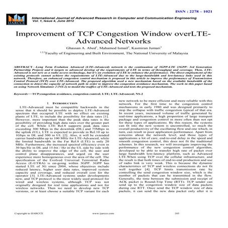 1 improvement of tcp congestion window over lte | PDF