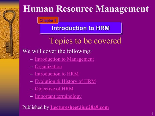 1. introduction to hrm | PPT