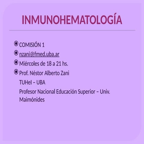 1- Introducción Inmunohematología.pptx estudiantes | PPTX