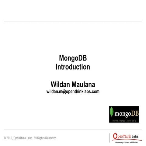 Mongodb Introduction Pdf Databases Computer Software And Applications