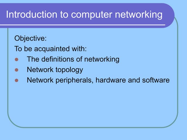 1 Introduction To Computer Networkingppt Computer Networking Computing