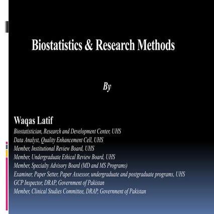 1 - Introduction to Biostatistics and Research.pdf