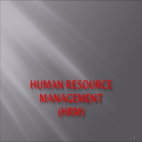 1 introduction to hrm | PPT | Human Resources | Business