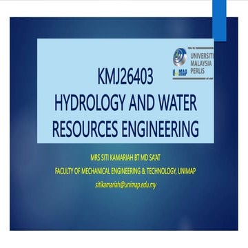 INTRODUCTION TO HYDROLOGY AND WATER RESOURCES ENGINEERING | PPTX
