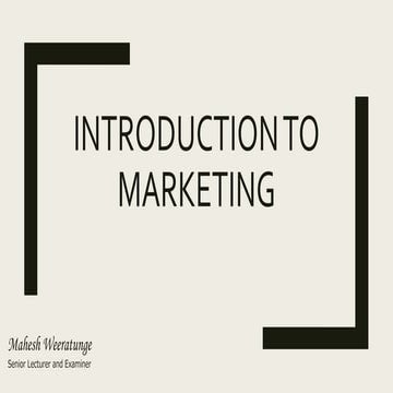 INTRODUCTION TO MARKETING | PPT