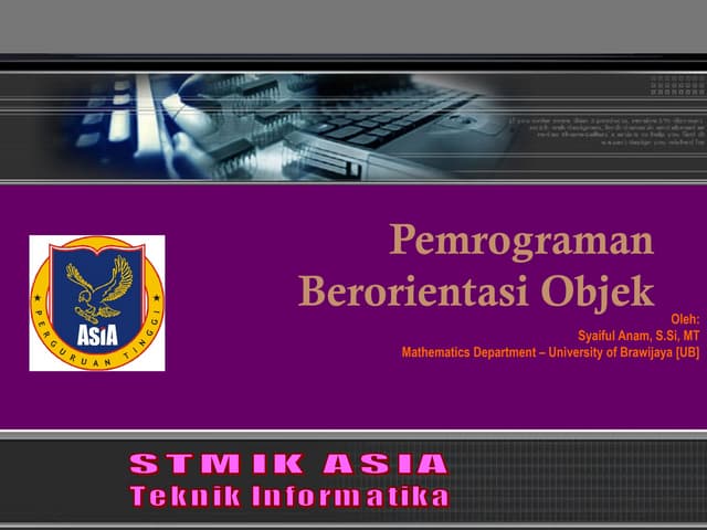Troductionto Objectorientedprogramming Ppt