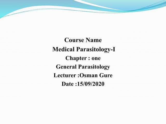 Medical Parasitology Lecture | PDF