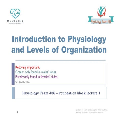 1- Introduction To Physiology.pdfIntroduction To Physiology | PDF