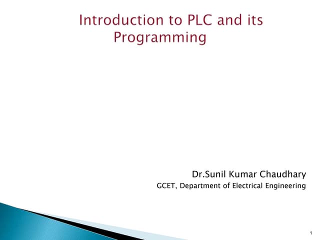 1 Introduction To Plc And Its Programming 1 Ppt 9148