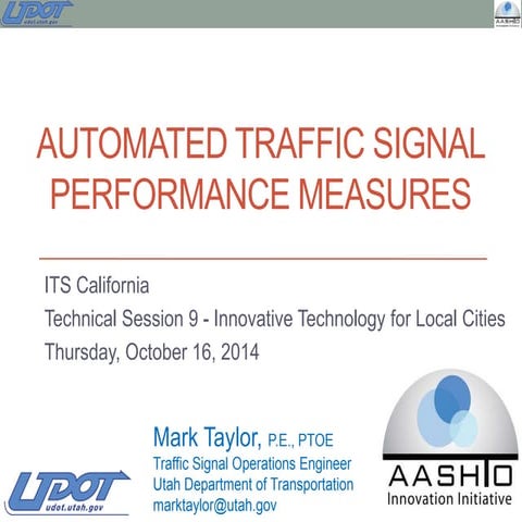 Automated Traffic Signal Performance Measures | PPT