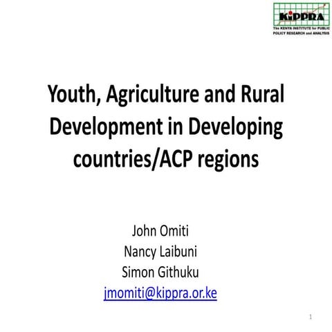 1. j.omiti youth and agriculture ppt wageningen-nov 2012 | PPTX