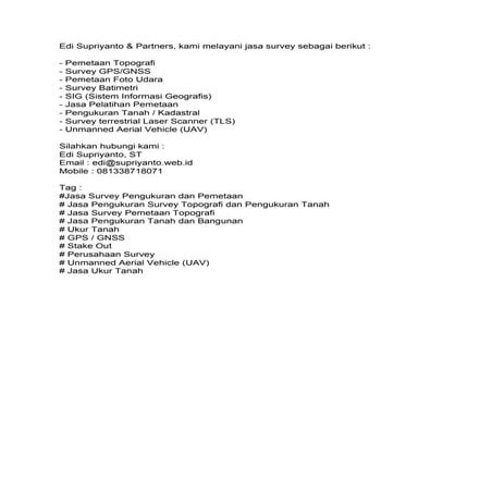 Survey Pemetaan Land Survey Ukur Tanah Kediri Jawa Timur | PDF