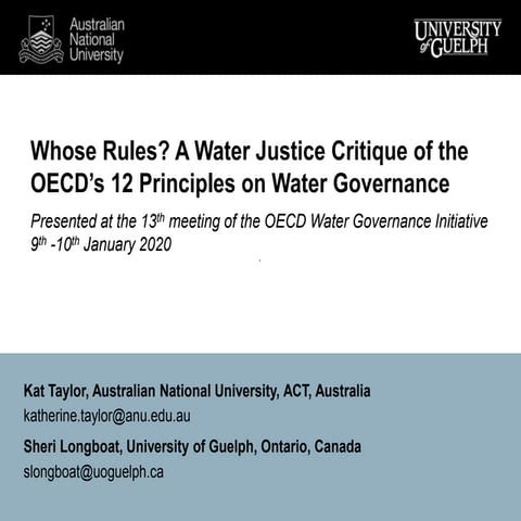 Whose Rules? A Water Justice Critique of the OECD’s 12 Principles on ...