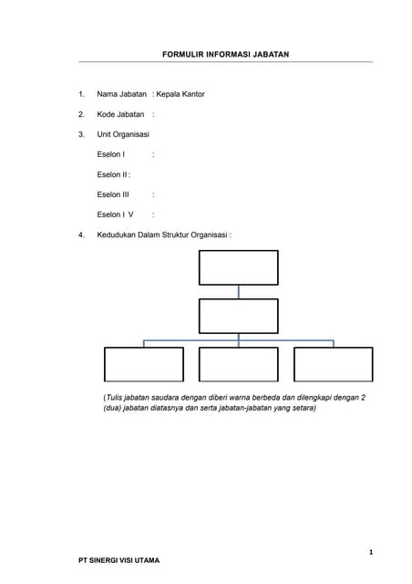Contoh pengisian anjab | DOC
