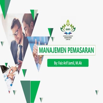 konsep dasar manajemen pemasaran ch 1 | PPT