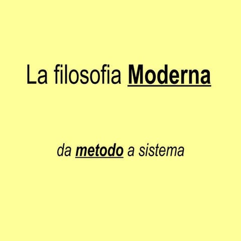 1 la filosofia moderna fino a kant percorso | PPT