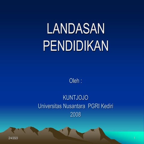 LANDASAN manajemen pendidikan dalam ekstensi dan substansi | PPTX