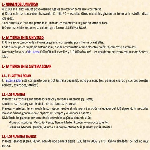 1. La Tierra, Planeta Del Sistema Solar. | PPT