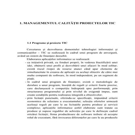 1 Managementul Calitatii Proiectelor Tic | PDF