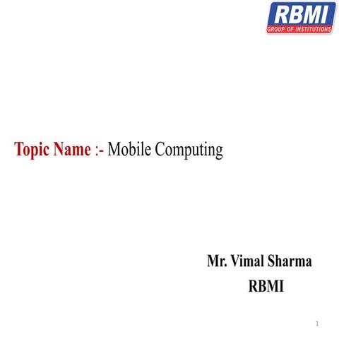 1 Mobile Computing Introduction Pptx