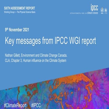 Climate Change : Physical Science Basis Key findings from IPCC-AR6-WGI ...