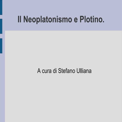 Neoplatonismo e Plotino | ODP