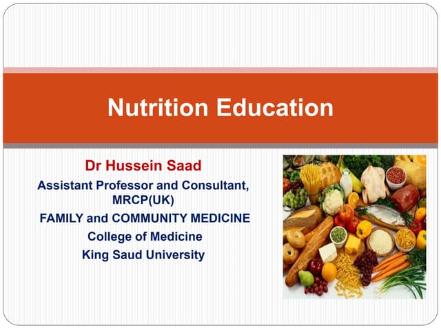 NUTRITION EDUCATION | PPT