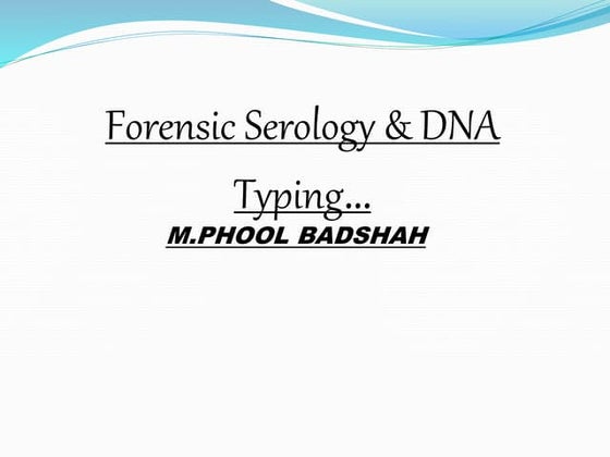 Introduction to Forensic Biology | PPT