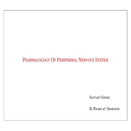 Pharmacology of peripheral nervous system | PDF