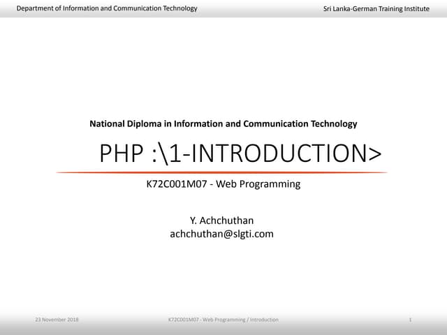 Php Introduction Ppt